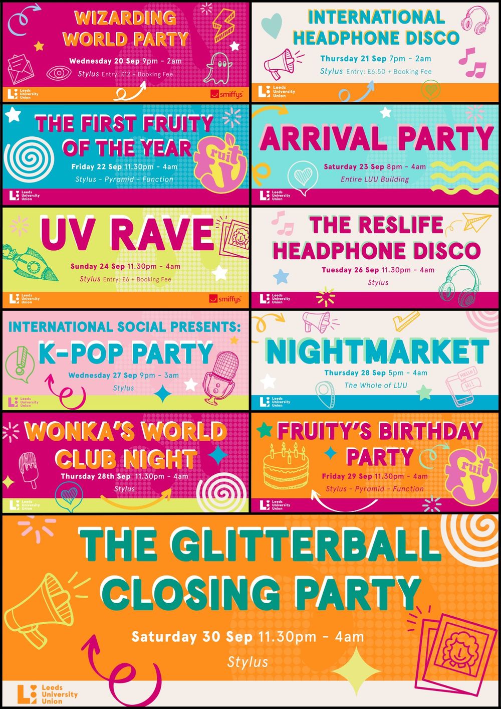 University of Leeds announce freshers week programme