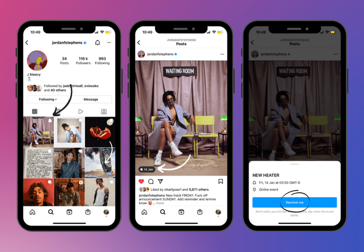 Create Instagram Posts With Reminders For Your Event